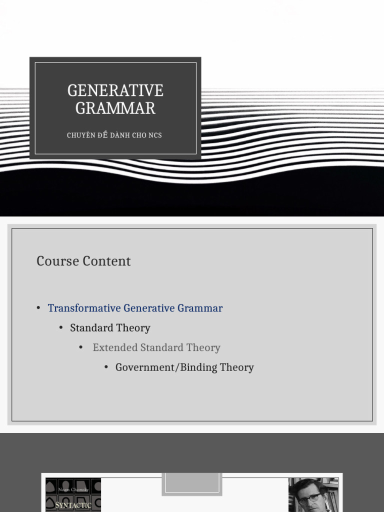 Generative Grammar Overview For Ncs Pdf Phrase Syntax