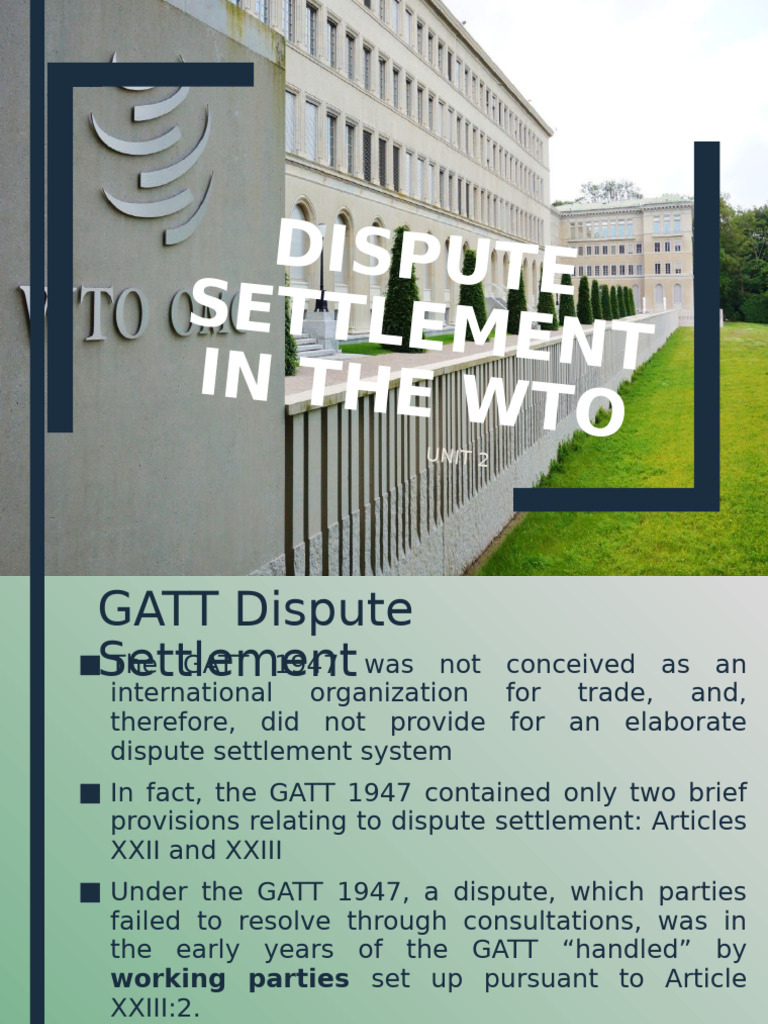 GATT Dispute Settlement Overview | PDF | World Trade Organization | Justice