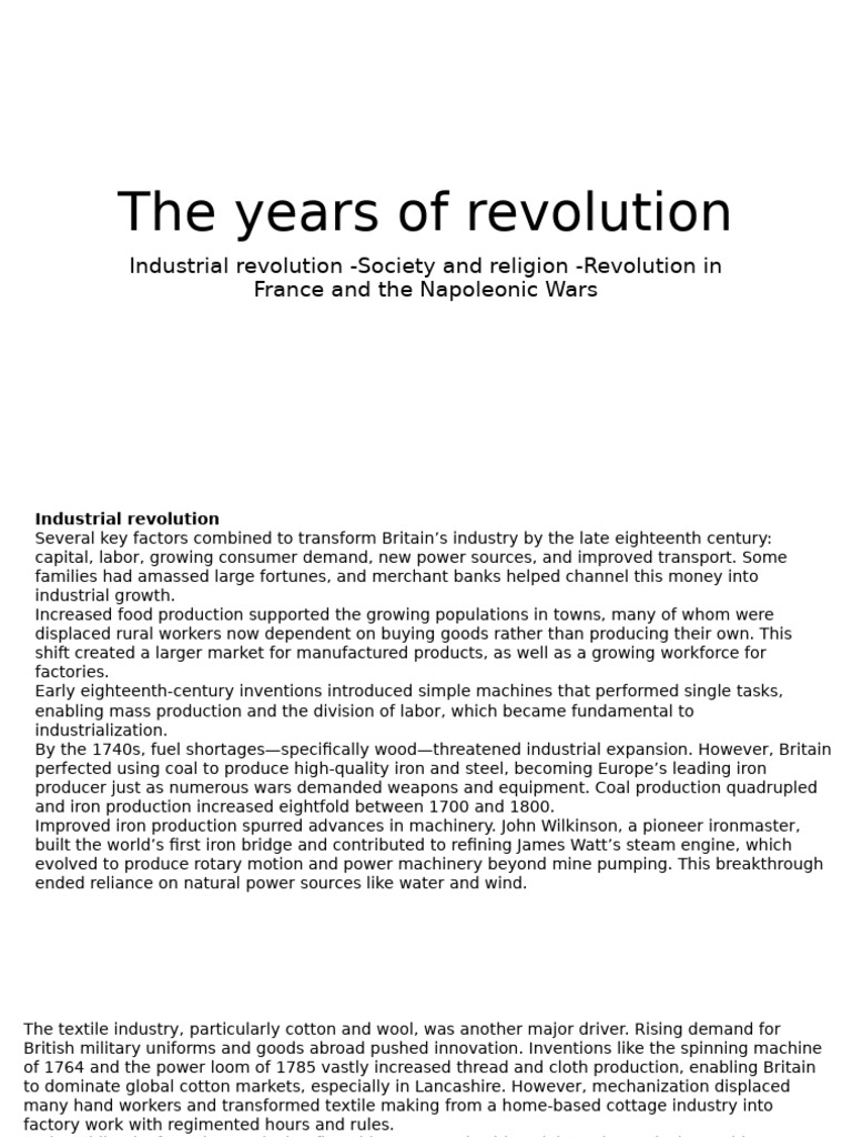The Years of Revolution Chapter 18 | PDF | United Kingdom Of Great ...