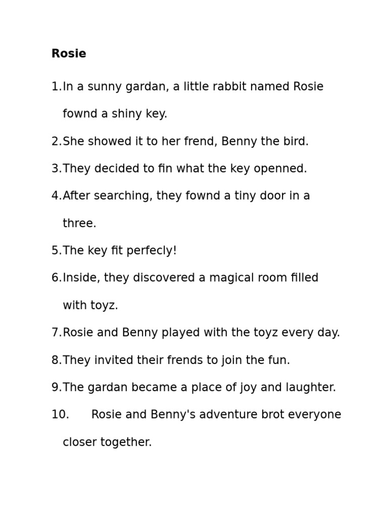 Rosie's Magical Key Adventure | PDF