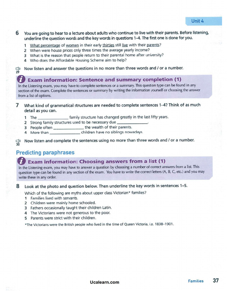 Listening Part 2 - Unit 4 | PDF
