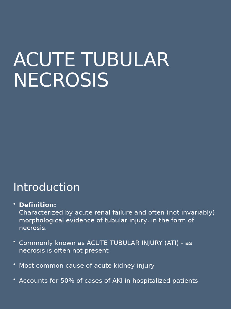 Acute tubular necrosis | PDF | Organ (Anatomy) | Medical Specialties