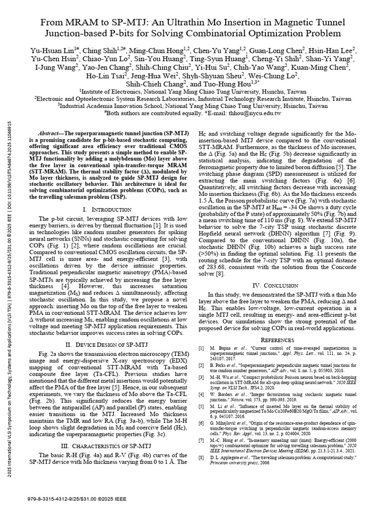 From MRAM To SP-MTJ An Ultrathin Mo Insertion in Magnetic Tunnel ...