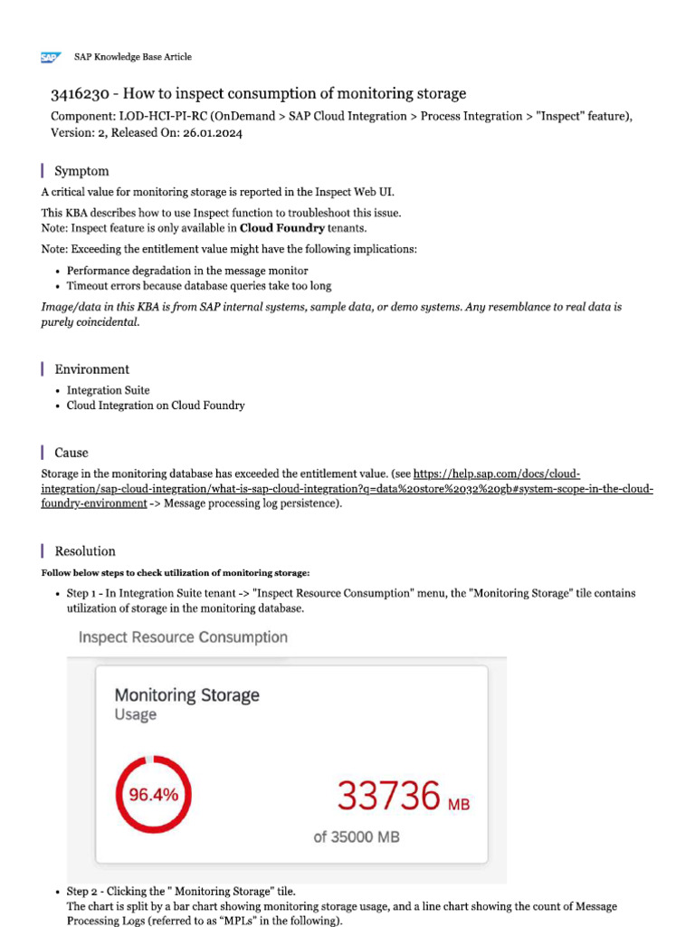 How To Inspect Consumption of Monitoring Storage | PDF
