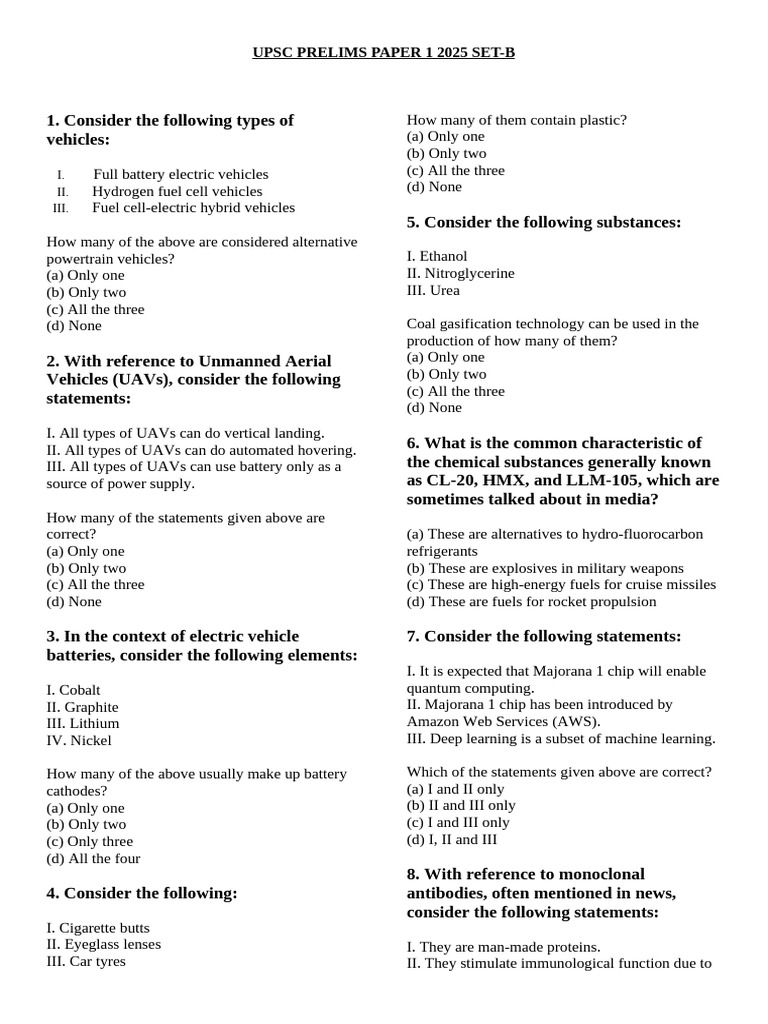 Upsc Prelims Paper 1 2025 | PDF | Atmosphere | Climate Change