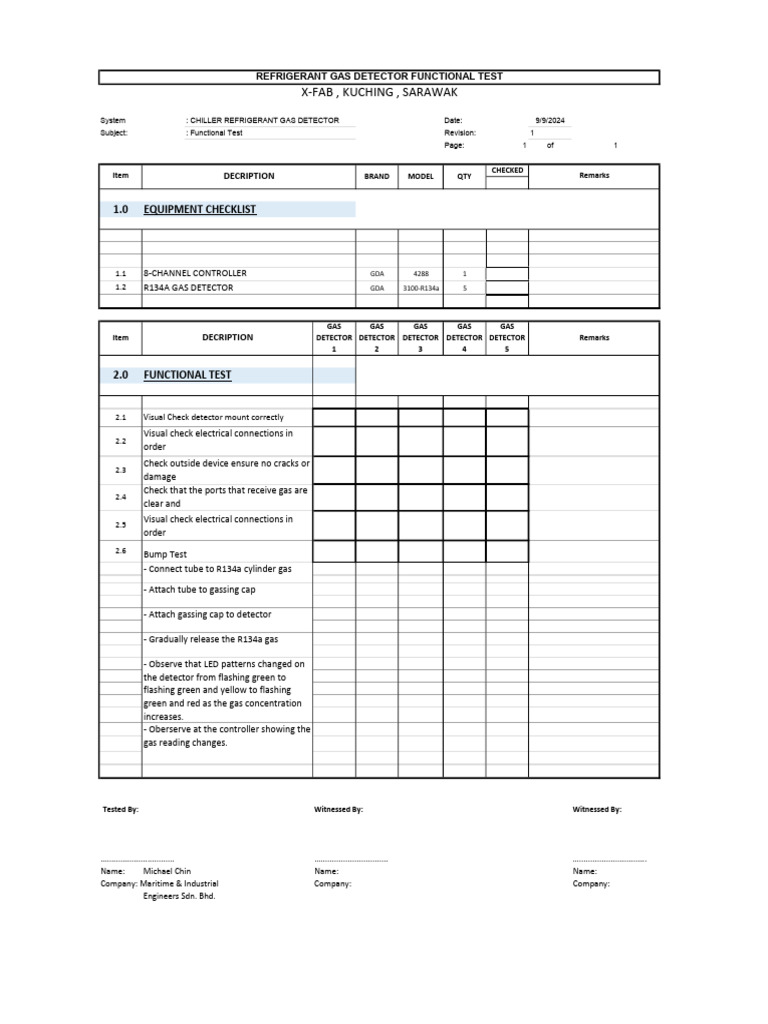 Gas detector T&C Form r1.0 | PDF | Gases | Equipment