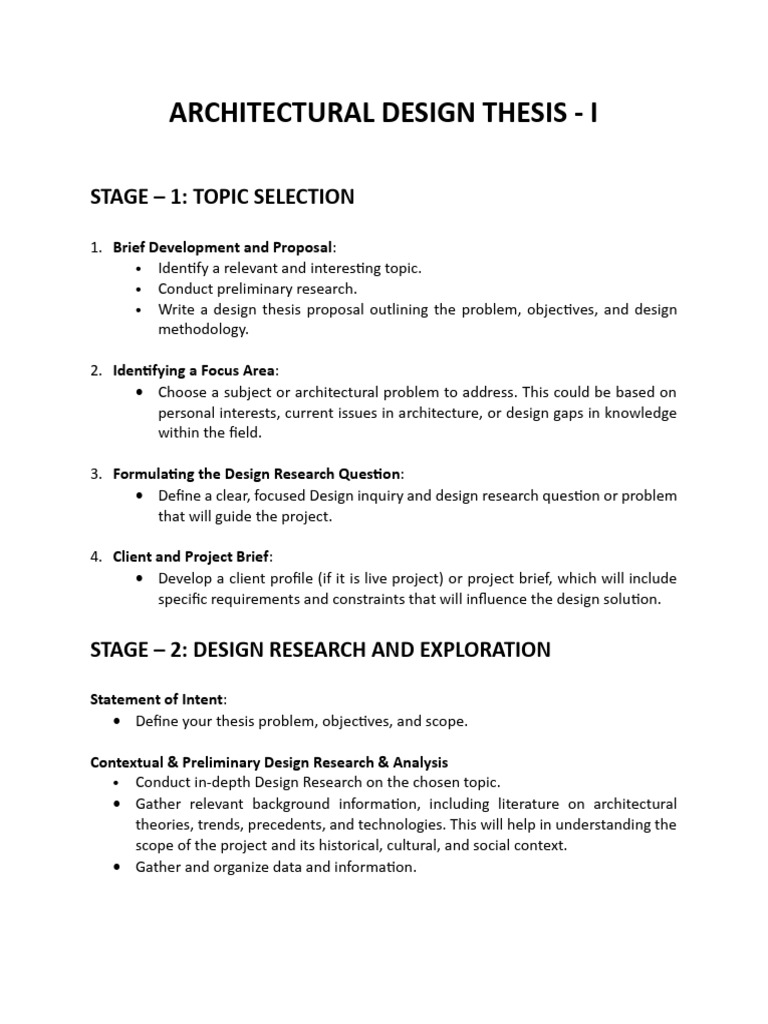 Architectural Design Thesis Programme Sheet (1) - 250727 - 113719 | PDF ...