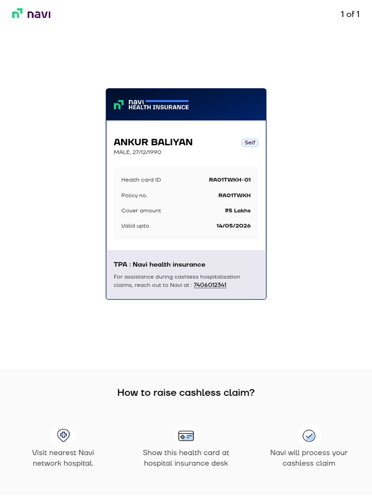 RA01TWKH Health Card-2 | PDF