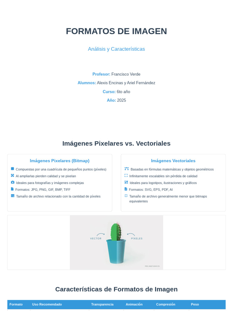 Formatos de Imagen: Pixelares y Vectoriales | PDF | Gráficos | Imagen