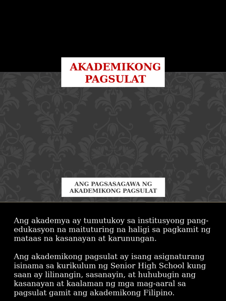 Akademikong Pagsulat | PDF