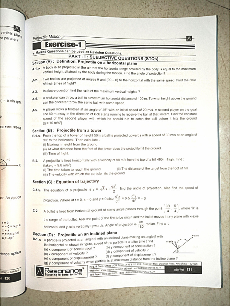 Grade 11 - Projectile Motion | PDF