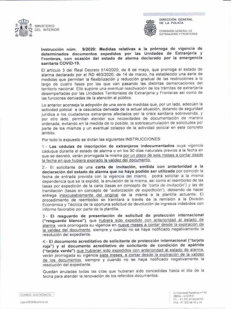 Instruccion 9 2020 | PDF