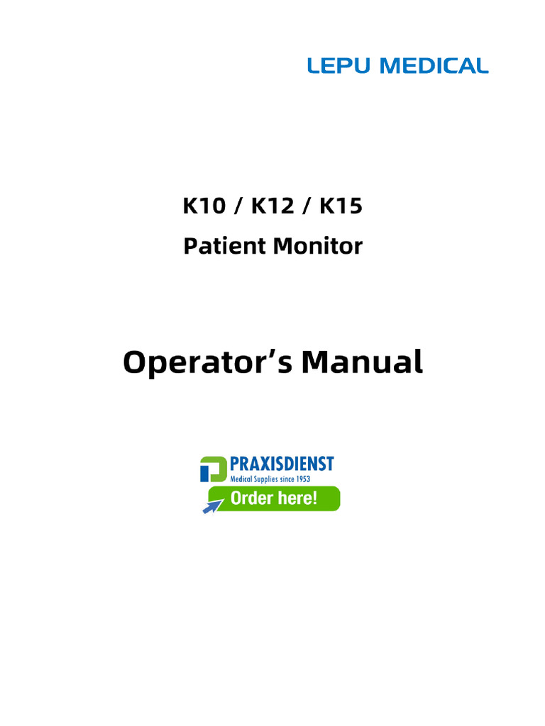 k12 Patient Monitor Lepu Medical User Manual | PDF