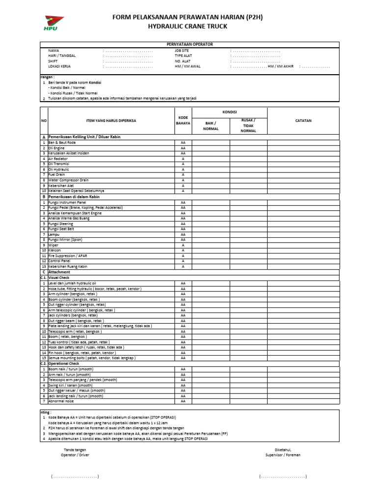 P2H Crane Truck | PDF