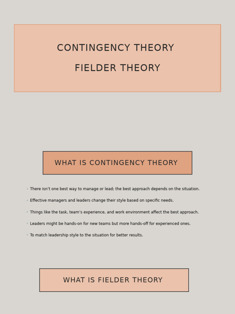 Fielder's Contingency Leadership Model | PDF