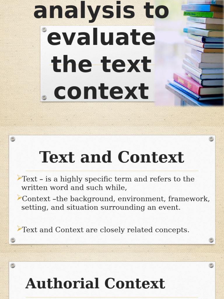 Understanding Text and Context Analysis | PDF | Liberal Arts Education ...