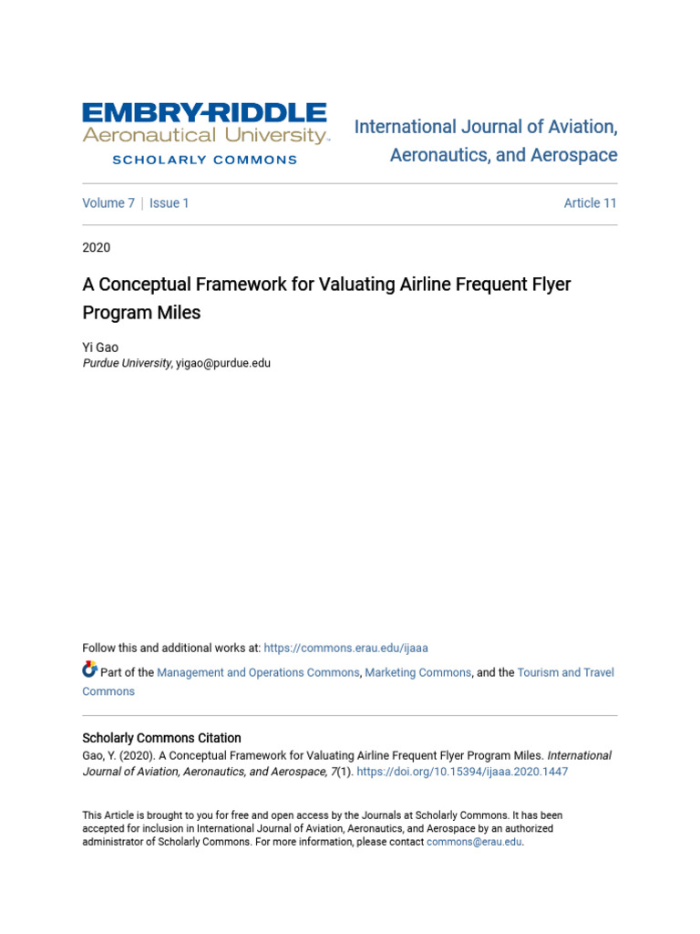 Valuating Airline Frequent Flyer Miles | PDF | Frequent Flyer Program ...