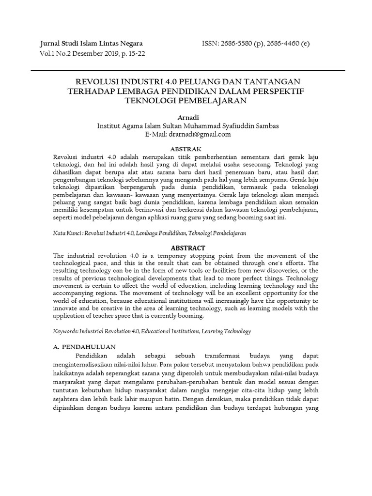 Revolusi Industri 4.0 Peluang Dan Tantangan 1 | PDF