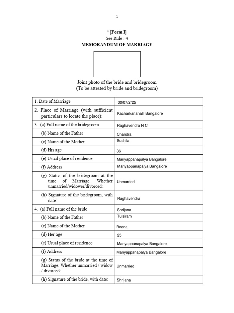 Hindu Marriage Forms | PDF | Marriage | Family