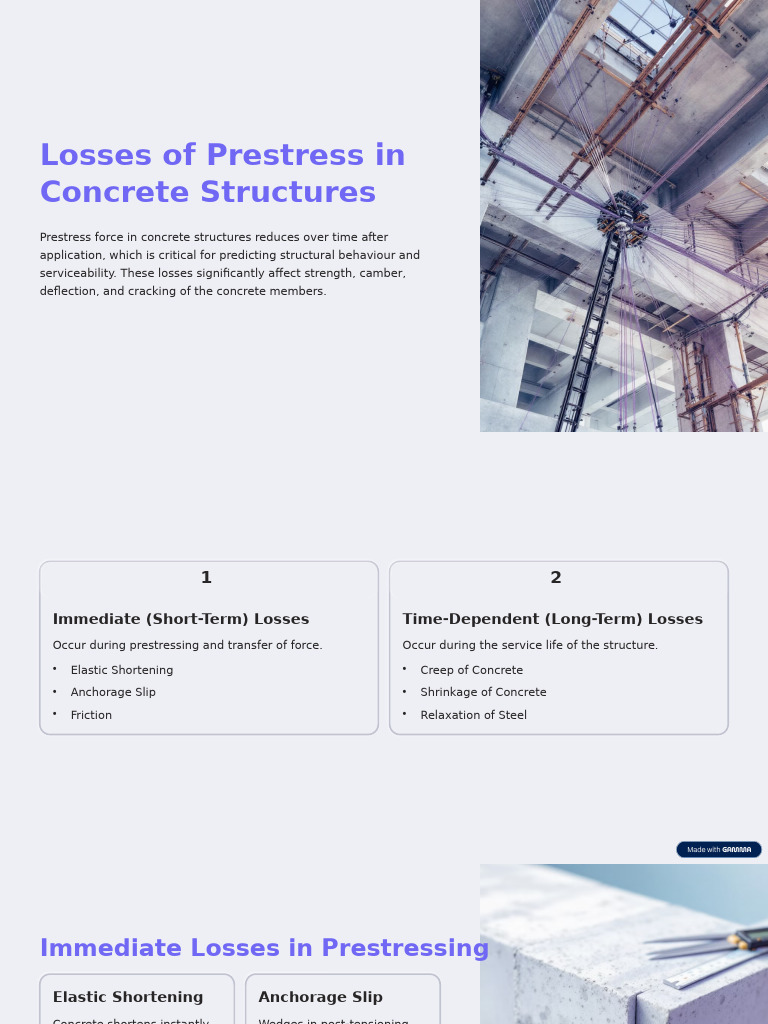 Losses of Prestress in Concrete Structures | PDF | Prestressed Concrete | Concrete