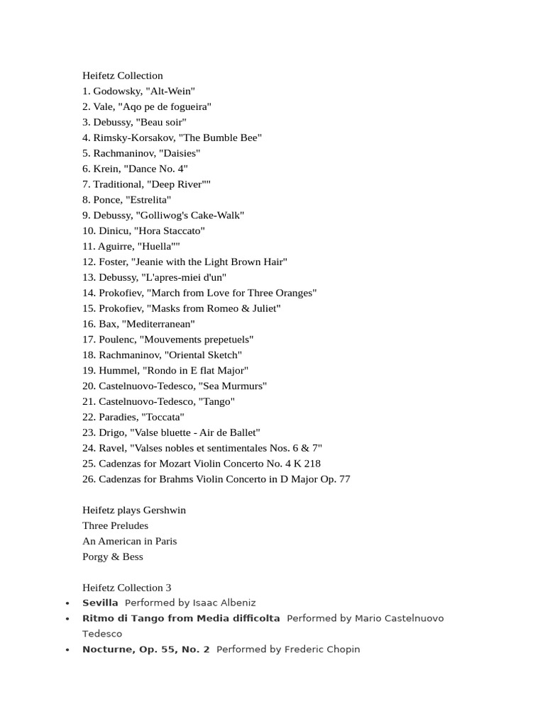 Heifetz Collection | PDF