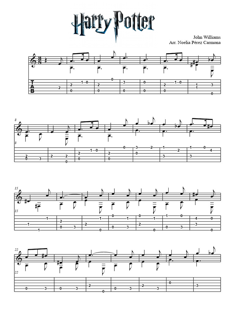 Harry Potter Partitura Con Tab | PDF