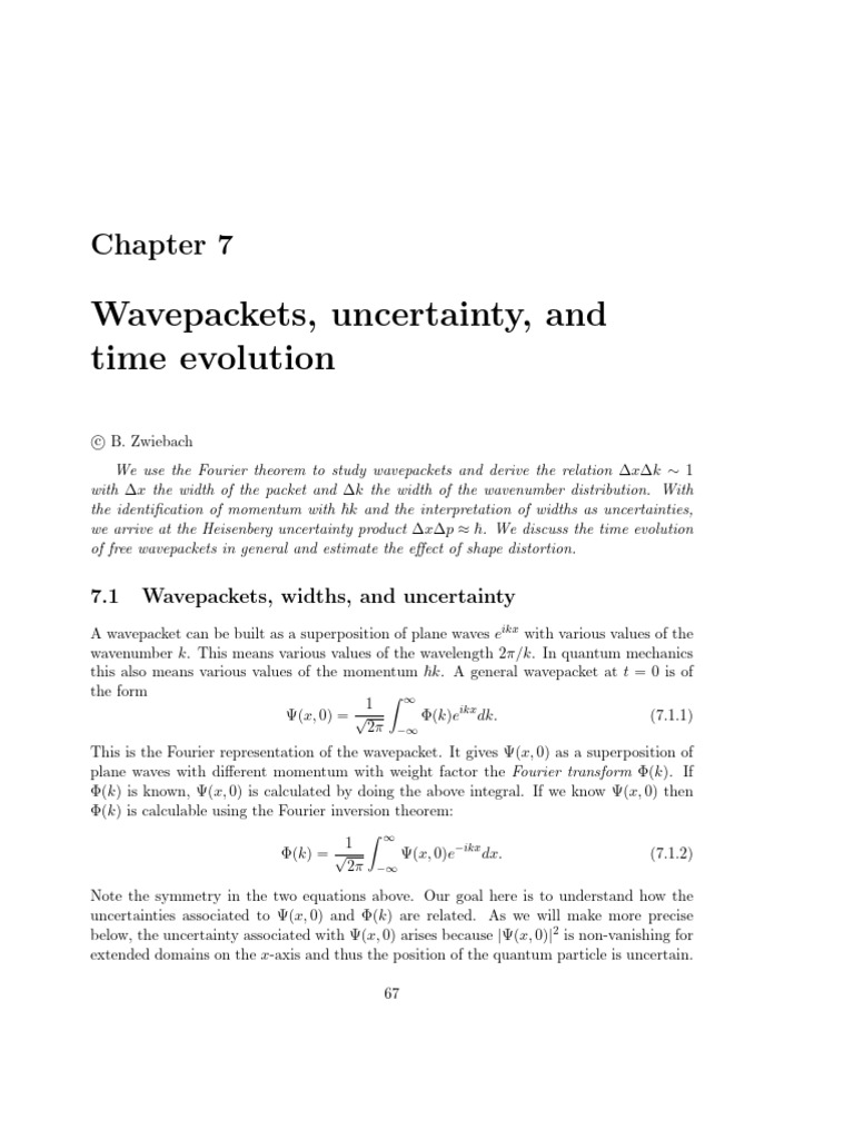 Wavepackets and Uncertainty Relations | PDF | Uncertainty Principle ...