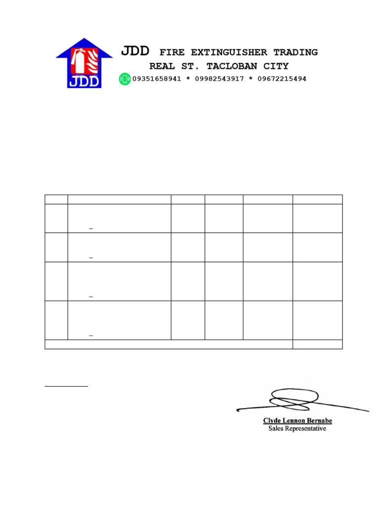 Fire Extinguisher Price Quotation | PDF | Fires | Fire Protection