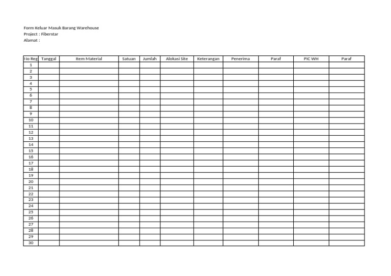 Form STB Warehouse | PDF