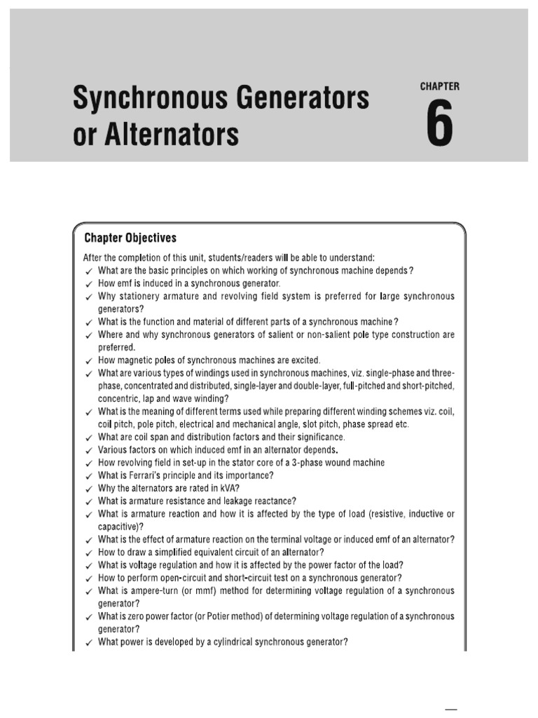 Lesson 1 Synchronous Generators | PDF