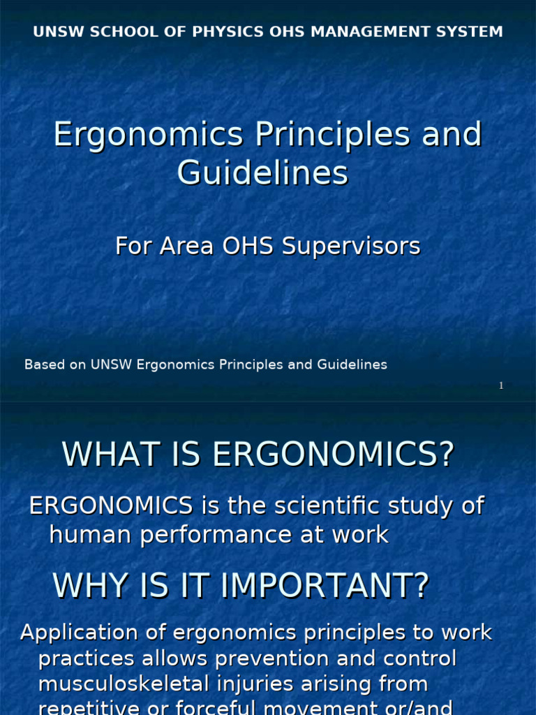 Ergonomics Principles and Guidelines | PDF | Diseases And Disorders ...