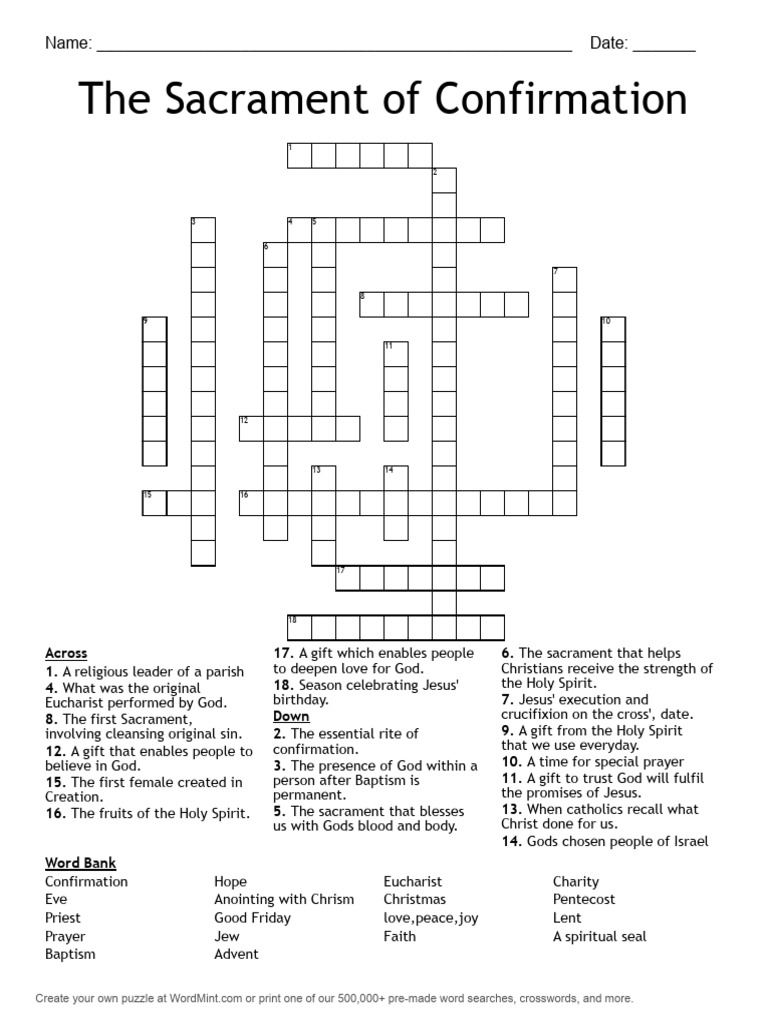 Symbols in Confirmation Puzzle | PDF | Sacraments | Confirmation