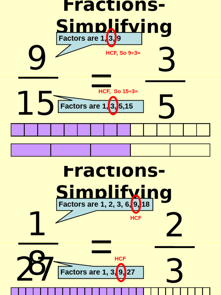 Fractions Simplifying | PDF