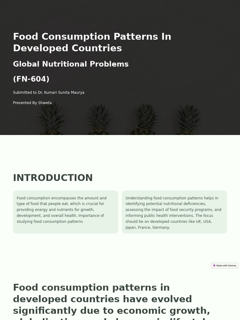 Food Consumption Patterns in Developed Countries | PDF | Foods | Eating