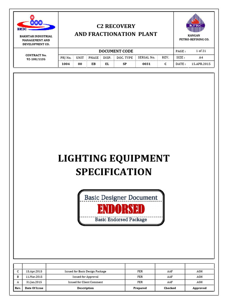 Lighting Equipment Specification Guide | PDF | Electrical Wiring | Lighting