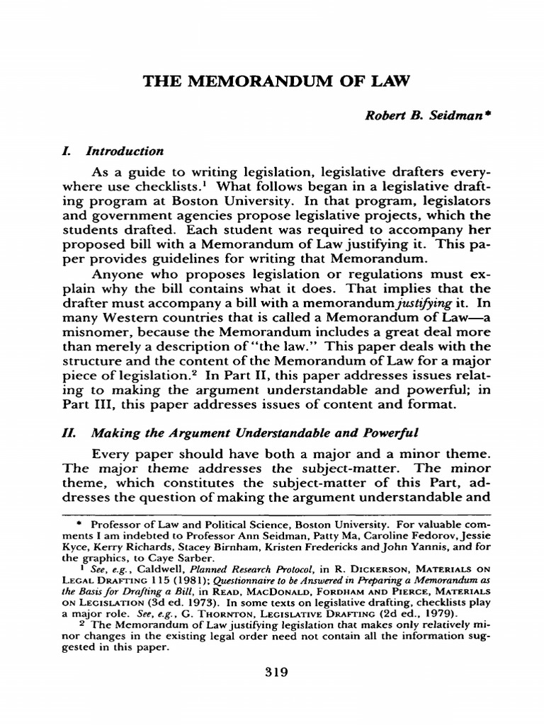 The Memorandum of Law | PDF | Theory | Methodology