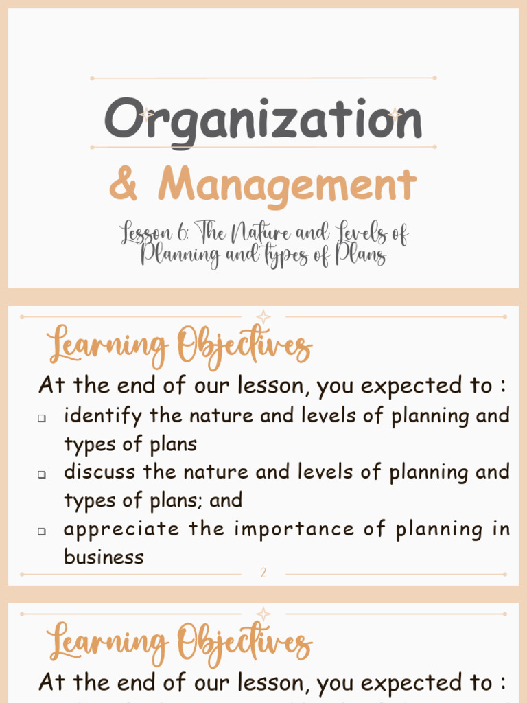 Levels and Types of Planning in Management | PDF | Strategic Planning ...