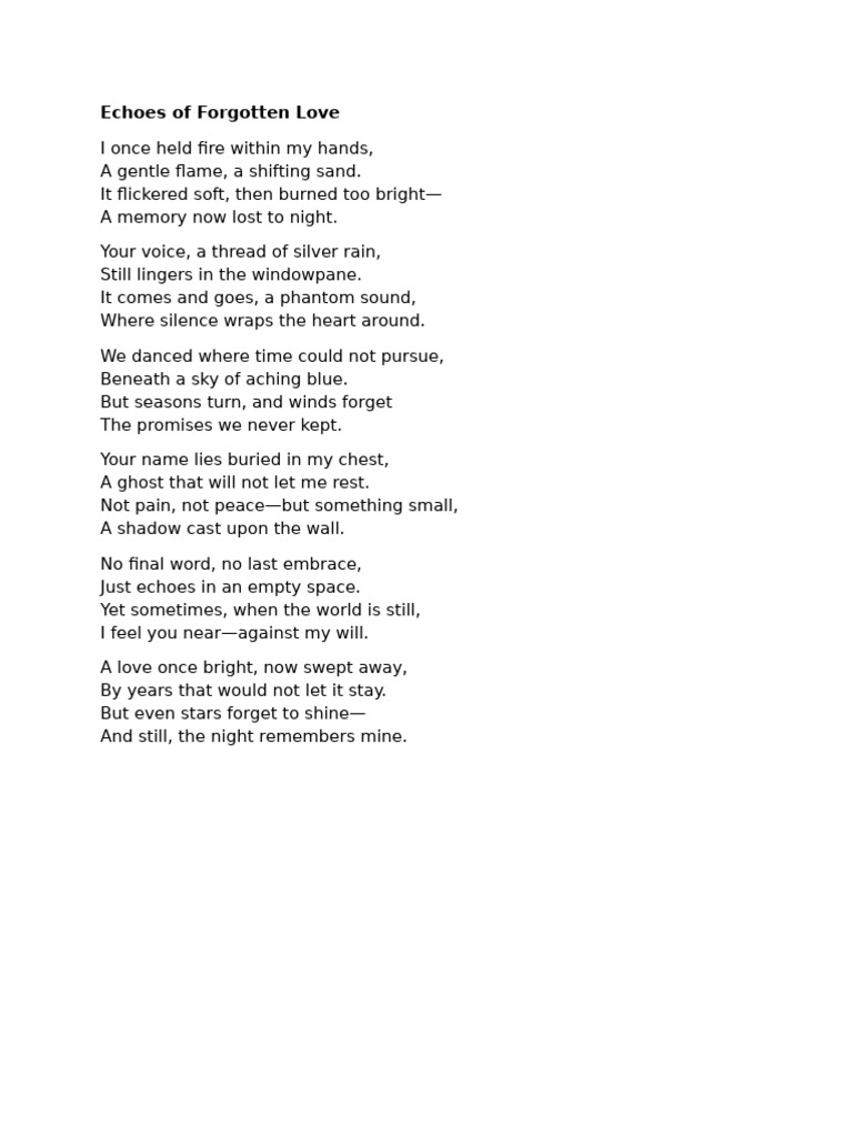Echoes of Forgotten Love Poem | PDF