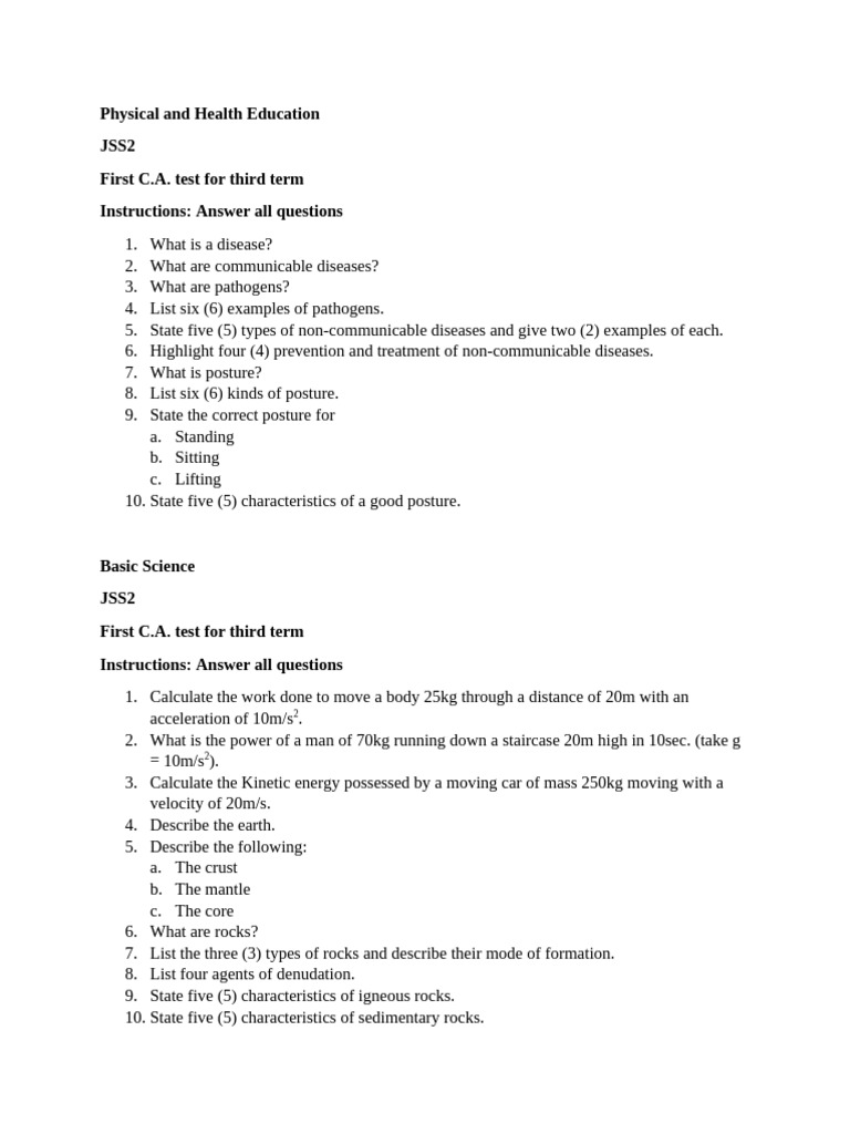 C.A. Test | PDF