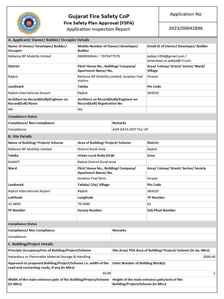 NC in Fire NOC Application Hirasar | PDF | Elevator | Electrical Wiring