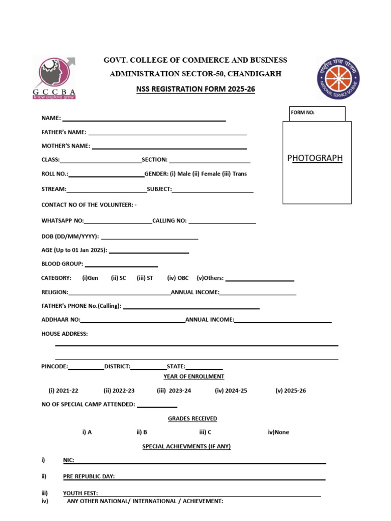 NSS Form 2025-1 | PDF