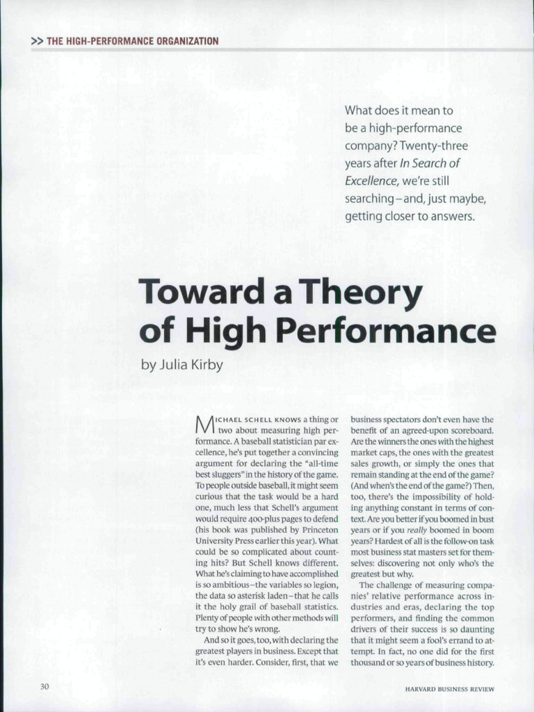 Keys to High-Performance Organizations | PDF | Entrepreneurship | Business