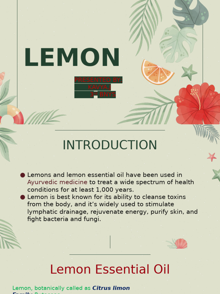 Lemon | PDF | Essential Oil | Lemon
