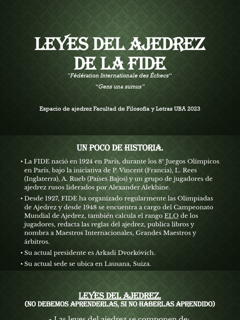 Leyes Del Ajedrez de La Fide | PDF | Ajedrez | Deportes