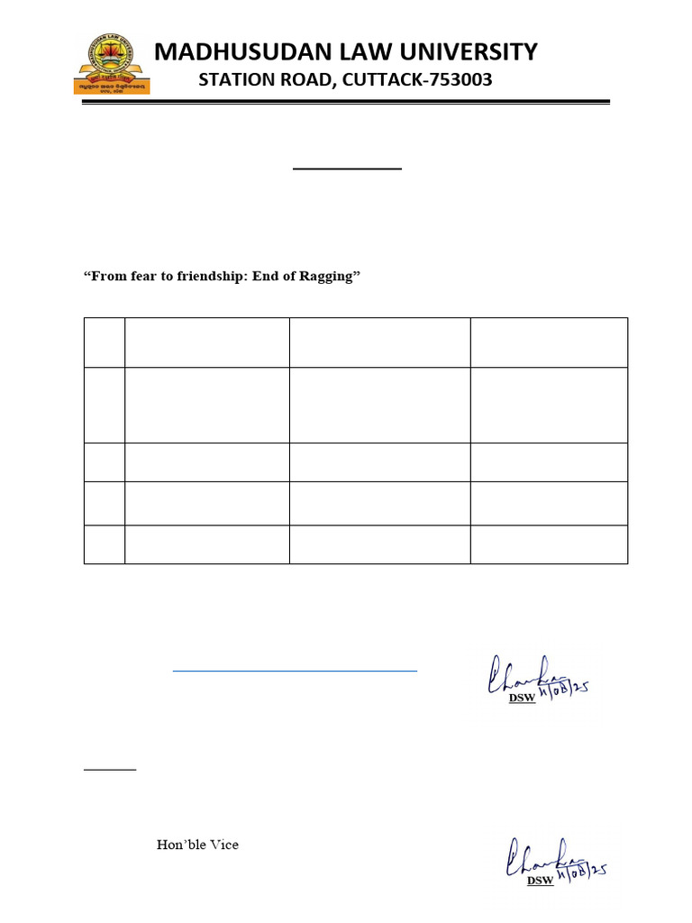 Notice For Anti Ragging Week-2025 | PDF