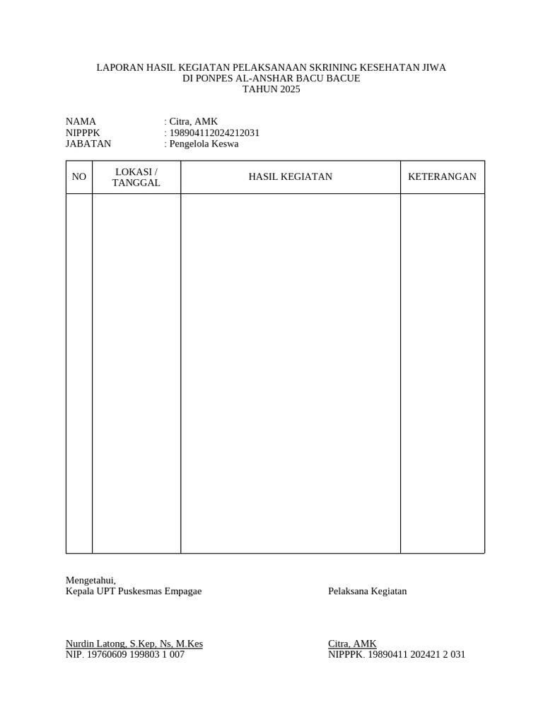 Citra LHK Skrining Kesehatan Jiwa | PDF