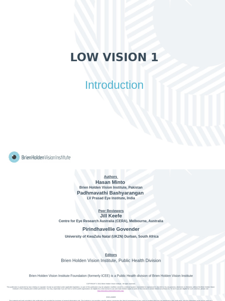 Understanding Low Vision Care | PDF | Visual Impairment | Copyright
