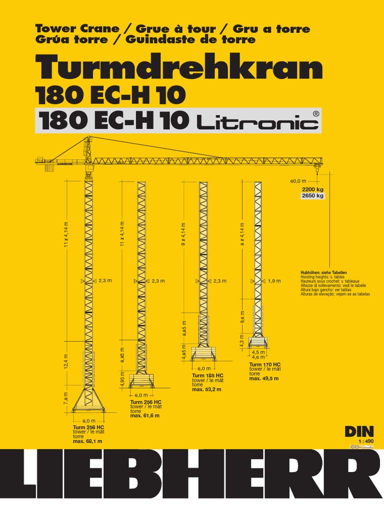 LIEBHERR 180ECH Loads Chart | PDF