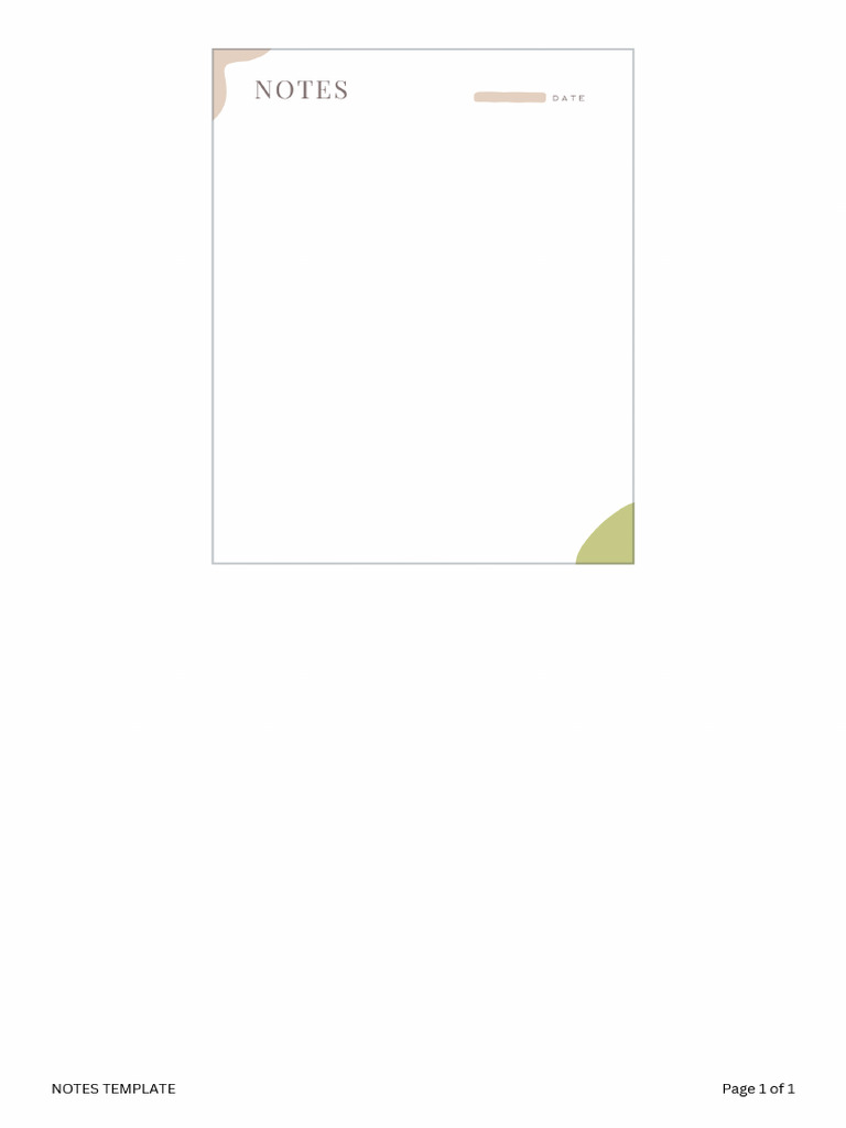 Notes Template | PDF