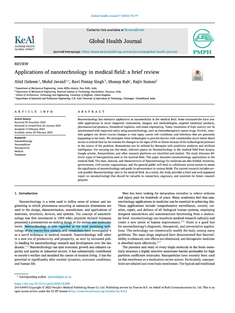 Global Health Journal | PDF